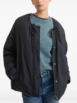 YVES SALOMON Drawstring Neck Down Jacket - Blue