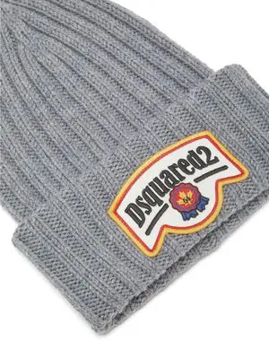 Dsquared2 Logo Appliqué Knit Beanie