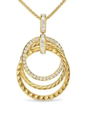 David Yurman 18kt Yellow Crossover Trio Diamond Pendant Necklace - Gold