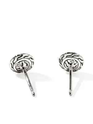 John Hardy Carved Chain Diamond Stud Earrings