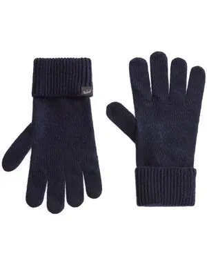Woolrich Logo-appliqué Wool Gloves - Blue