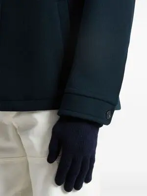 Woolrich Logo-appliqué Wool Gloves - Blue