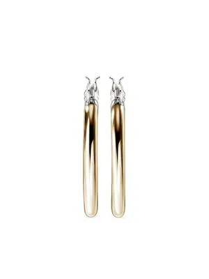 John Hardy 14kt Gold Essential Hoop Earrings - Silver