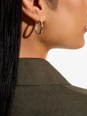 John Hardy 14kt Gold Essential Hoop Earrings - Silver