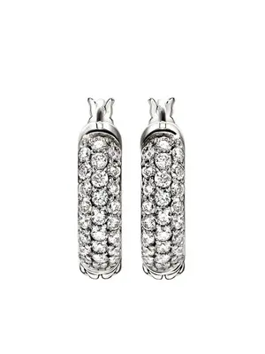 John Hardy Essential Diamond Hoop Earrings - Silver
