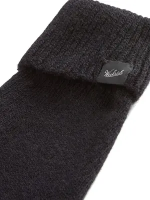 Woolrich Logo-appliqué Wool Gloves - Black