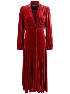 Raquel Diniz Velvet Effect Midi Dress