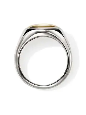 John Hardy 14kt Yellow Gold Pebble Ring - Silver