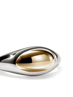 John Hardy 14kt Yellow Gold Pebble Ring - Silver