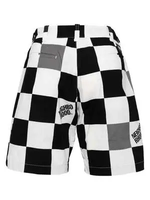 NEIGHBORHOOD Gingham Logo Print Shorts