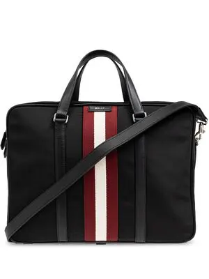 Bally Laptop Bag With Stripe Detail - Black