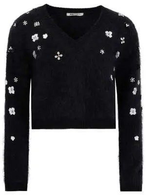 Ports 1961 Mohair-blend V-neck Sweater - Black