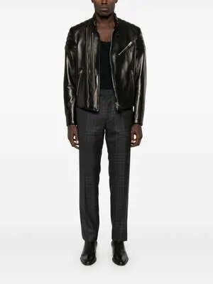 TOM FORD Leather Zipped Biker Jacket - Black