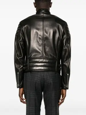 TOM FORD Leather Zipped Biker Jacket - Black
