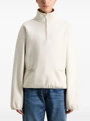 Woolrich Fleece Zipped Sweatshirt - Neutrals