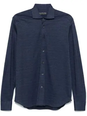 Corneliani Mélange-effect Shirt - Blue