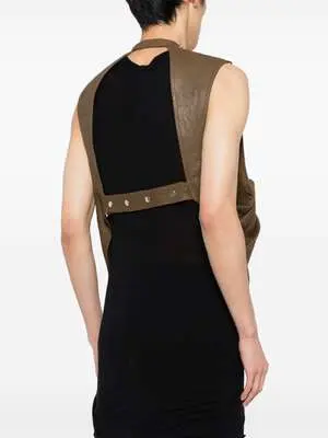 Rick Owens Leather Gilet - Brown