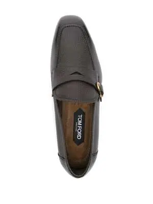 TOM FORD Grain Dover Buckle Loafers