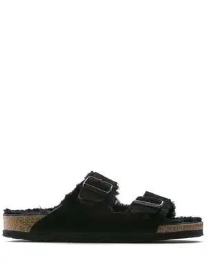 BIRKENSTOCK Arizona Shearling Sandals - Black