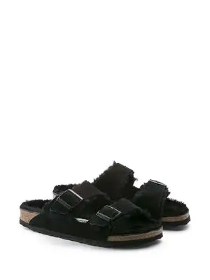 BIRKENSTOCK Arizona Shearling Sandals - Black