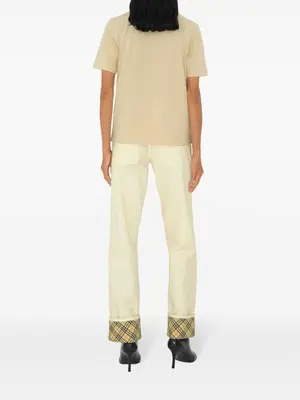 Burberry Logo-embroidered T-shirt - Neutrals