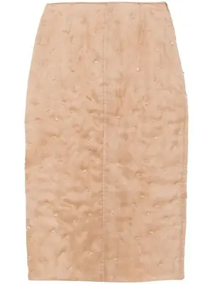 Fabiana Filippi Bead-detailing Midi Skirt - Brown