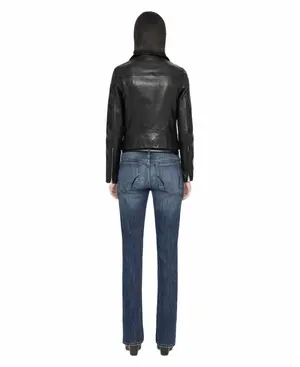 ALLSAINTS Dalby Slim Fit Leather Biker Jacket - Black/silver