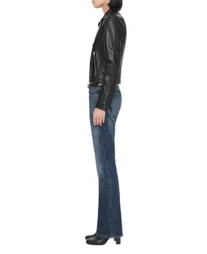 ALLSAINTS Dalby Slim Fit Leather Biker Jacket - Black/silver