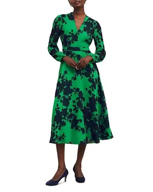 HOBBS LONDON Aurora Midi Dress - Navy Green
