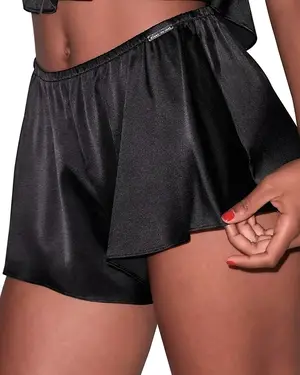 Fleur Du Mal Luxe Flutter Shorts - Black
