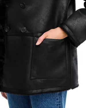 Aqua Faux Suede Double Breasted Jacket Exclusive