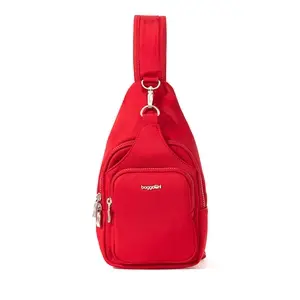 BAGGALLINI Central Park Sling Bag Crimson Red Twill