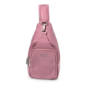 BAGGALLINI Central Park Sling Bag Mauve Twill