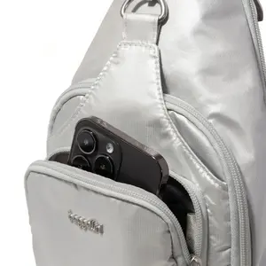 BAGGALLINI Central Park Sling Bag - Silver Metallic