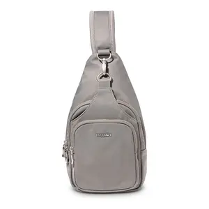 BAGGALLINI Central Park Sling Bag Steel Grey Twill