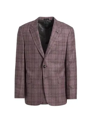 Giorgio Armani Plaid Tailored Wool Jacket - Dusty Rose
