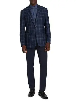 Giorgio Armani Plaid Wool Single-breasted Jacket