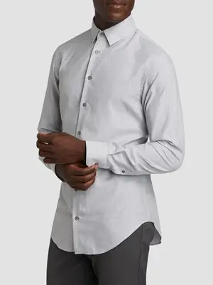 Giorgio Armani Textured Cotton Button-up Shirt