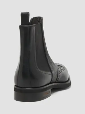 POLLINI Perforated Leather Ankle Boots