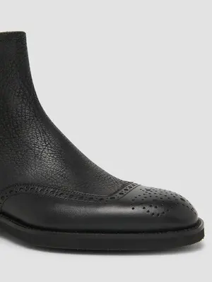 POLLINI Perforated Leather Ankle Boots