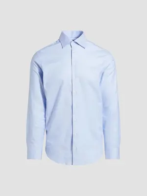 Giorgio Armani Slim Poplin Button-up Shirt - Blue