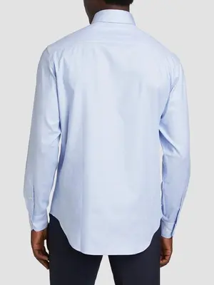 Giorgio Armani Slim Poplin Button-up Shirt - Blue