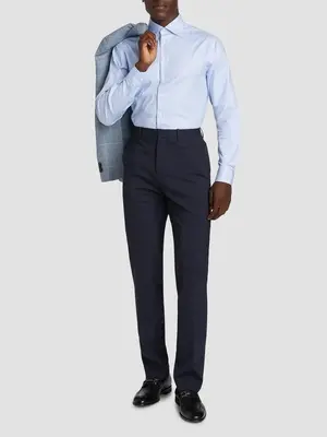 Giorgio Armani Slim Poplin Button-up Shirt - Blue