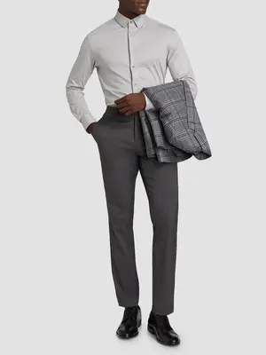 Giorgio Armani Stretch Slim Button-up Shirt - Gray