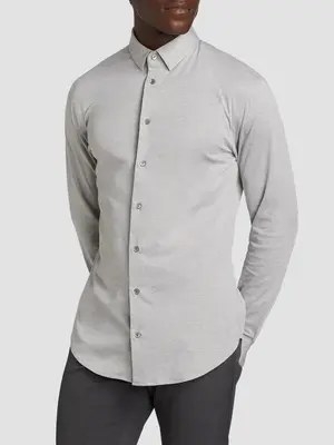 Giorgio Armani Stretch Slim Button-up Shirt - Gray
