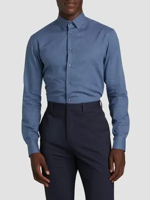 Giorgio Armani Woven Cotton Button-up Shirt