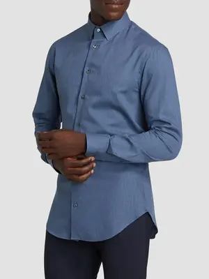 Giorgio Armani Woven Cotton Button-up Shirt