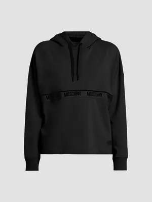 Moschino Logo Tape Hoodie - Black