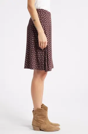 Treasure & Bond Floral Wrap Skirt - Burgandy- Tan Sades Petals