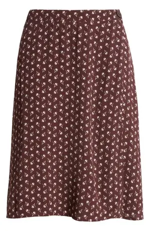 Treasure & Bond Floral Wrap Skirt - Burgandy- Tan Sades Petals